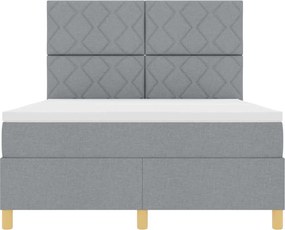 Postel s boxspringem s čelo Světle šedá 140 x 200 cm textil 3339700