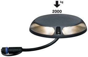 Paulmann 93920 Plug&Shine Shine, pojezdové svítidlo na podlahu, 2x3W LED 3000K, antracit, prům. 16cm, IP67