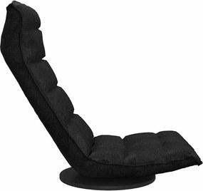Otočná lenoška na podlahu černá textil 336580