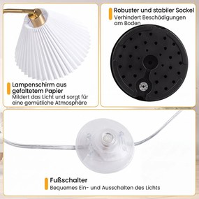 Costway Stojací lampa 160 cm s policí skládaného papírového stínidla