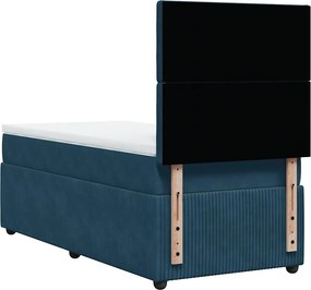 Box spring postel s matrací tmavě modrá 90x190 cm samet 3292230