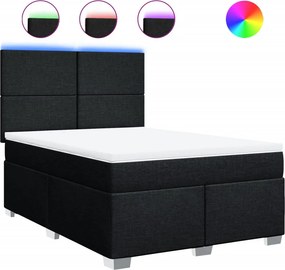 Box spring postel s matrací černá 160x200 cm textil 3292834