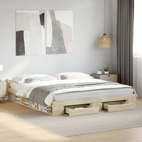 Rám postele se zásuvkami dub sonoma 180x200 cm kompozitní dřevo 3280729