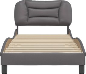 Rám postele bez matrace Hvar šedý 90x200 cm umělá kůže 3207977