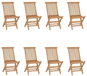 Skládací zahradní židle 8 ks masivní teakové dřevo,  3096592