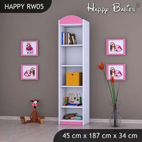 Dětský regál vysoký růžový RW05
