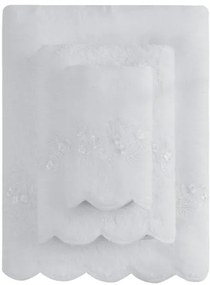 Soft Cotton Ručník SILVIA s krajkou 50x100cm Bílá, 580 gr / m², Česaná prémiová bavlna 100%