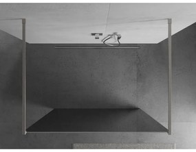 Mexen Kioto, sprchová zástěna Walk-In 100 x 200 cm, 8mm sklo vzor zrcadlo, broušená ocel profil, 800-100-002-97-50