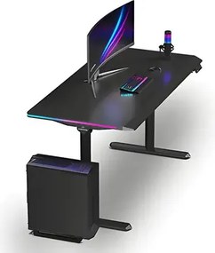 ULTRADESK Quest černá / Herní stůl / 140 x 70 x 72 - 120 cm / nastavit