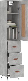 Skříň highboard betonově šedá 34,5x34x180 cm kompozitní dřevo 3200173