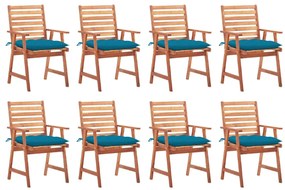 vidaXL Zahradní jídelní židle 8 ks s poduškami masivní akáciové dřevo