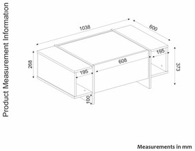 Designový konferenční stolek Sakeena 103,8 cm černý