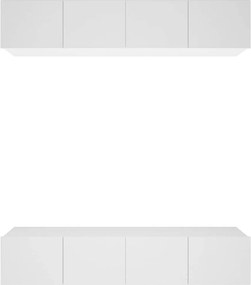 TV skříňky 4 ks bílé 80 x 30 x 30 cm kompozitní dřevo 3114182