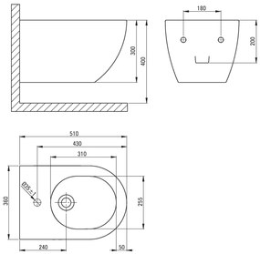 Deante Peonia, závěsný bidet 51x36 cm Rimfree, bílá, CDE_6BPW