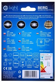 Schodišťové LED svítidlo Berg, 1x LED 0,6w, 4000k, s