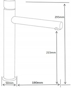 Mexen ELBA One - VYSOKÁ BATERIE UMYVADLOVÁ, Zlatá, 74111-50