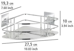 WENKO 23856800-Polička TURBO-LOC QUADRO ED. 27,5x19,3 cm nerez/lesk. chrom