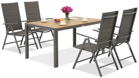 Hliníková zahradní souprava Verona Wood pro 4 osoby Garden Point šedá