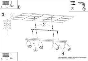 Sollux Lighting Stropní svítidlo RING 4L šedobéžové