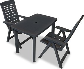 vidaXL 3dílný bistro set plastový [275073] Barva: antracitová