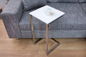 Noble Home Odkládací stolek Cesiro, 60 cm, bílá, stříbrná