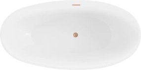 Mexen Bilbao volně stojící vana 180 x 90 cm, bílá, přepad kartáčovaná měď - 51311809000-65