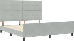 Postel s boxspringem s čelo Světle šedá 180 x 200 cm samet 3344957