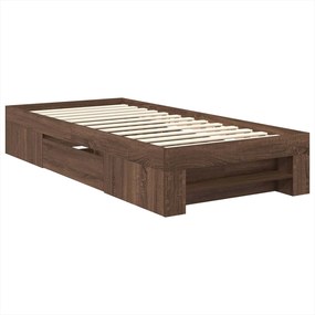 Rám postele s čelo Hnědý dub 80 x 200 cm Kompozitní dřevo 3408815