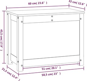 vidaXL Úložný box 60x32x45,5 cm masivní borové dřevo [823546] Barva: Šedá