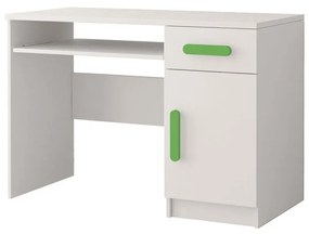 IDZ Psací stůl Smyk - Bílá / Barevné úchytky Barva: Zelená