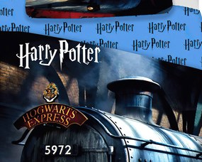 Jerry Fabrics Dětské povlečení HARRY POTTER 111, sova Hedvika a Bradavický expres, tmavě modré, bavlna hladká, 140x200cm + 70x90cm