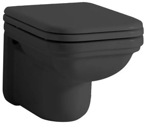 Kerasan, WALDORF závěsná WC mísa, 37x55cm, černá matná, 411531
