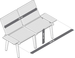 Tchibo - Lavička s flexibilním opěradlem - barva: hnědá