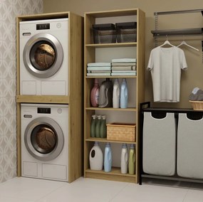Skříňka na pračku a sušičku POLA TWIN dub artisan