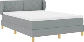 Postel s boxspringem s čelo Světle šedá 160 x 200 cm textil 3340283