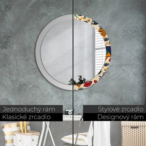 Kulaté dekorativní zrcadlo Popový umělecký styl fi 90 cm