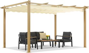 Barbados terasová pergola 3x4 m Garden Point woodlike-béžová