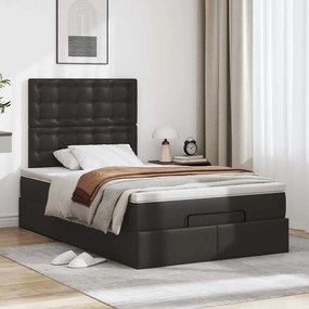 Osmanský rám postele s matrací černá 120x190 cm umělá kůže 3312991