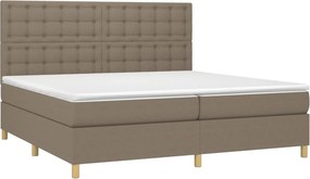 Box spring postel s matrací a LED taupe 200x200 cm textil 3135785