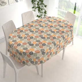 Biante Dekorační oválný ubrus PML-072 Podzimní listy na krémovém 120x140 cm