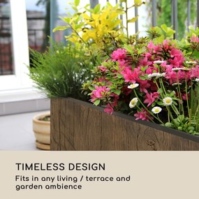 Timberflor, květináč, 80 x 40 x 40 cm, sklolaminát, do interiéru i exteriéru, hnědý