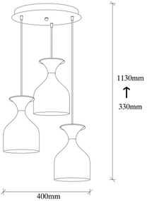Lustr na lanku SIVANI 3xE27/40W/230V bílá/měděná