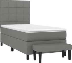 Box spring postel s matrací tmavě šedá 90x200 cm textil 3136566