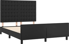 Rám postele s čelem černý 140x190 cm umělá kůže 3125567