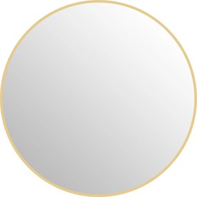 HOMCOM Kulaté Zrcadlo, Koupelnové Zrcadlo, Průměr 70 cm, Kovový Rám, Nástěnné Zrcadlo, Snadná Instalace, pro Ložnici, Obývací Pokoj, Předsíň, Zlaté