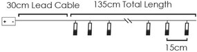 ACA Lighting LED vánoční girlanda - pytlíčky, teplá bílá, 2x baterie AA, 160 cm, IP20