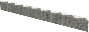 Gabionová zeď z pozinkované oceli 630 x 30 x 50 cm 143574