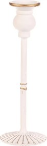 Kovový svícen 24 cm bílý FUP542