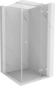 Mexen Lunar T, sklopný sprchový kout pravý 110 x 110 cm, 8mm čiré sklo, ocelový profil, 834T-110-110-97-00-P