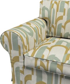Potah na křeslo IKEA Ektorp barva zelená látka pletený vzor, vzorované